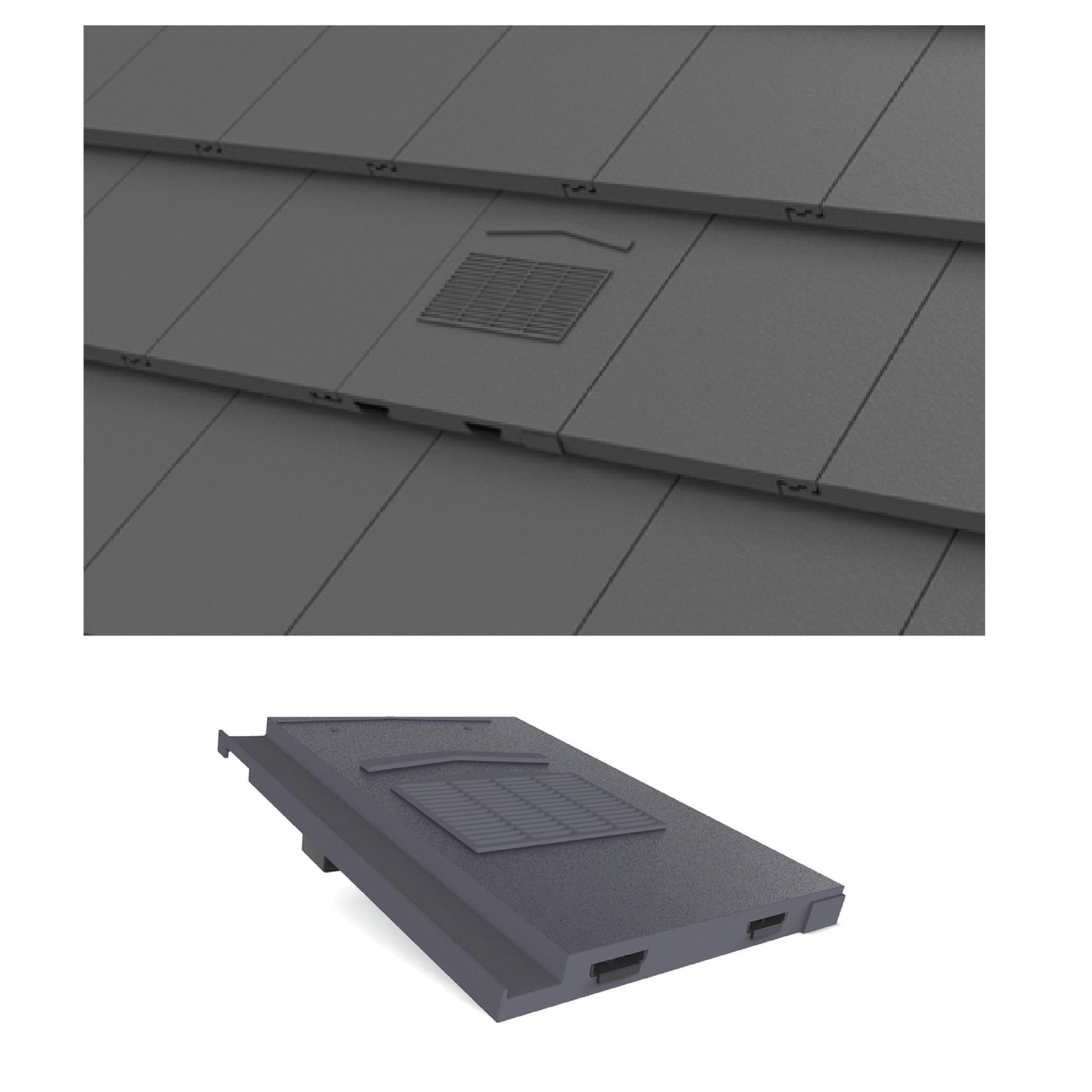 Grey Roof Tile Vent & Pipe Adapter for Marley Modern & Mini Stonewold ...