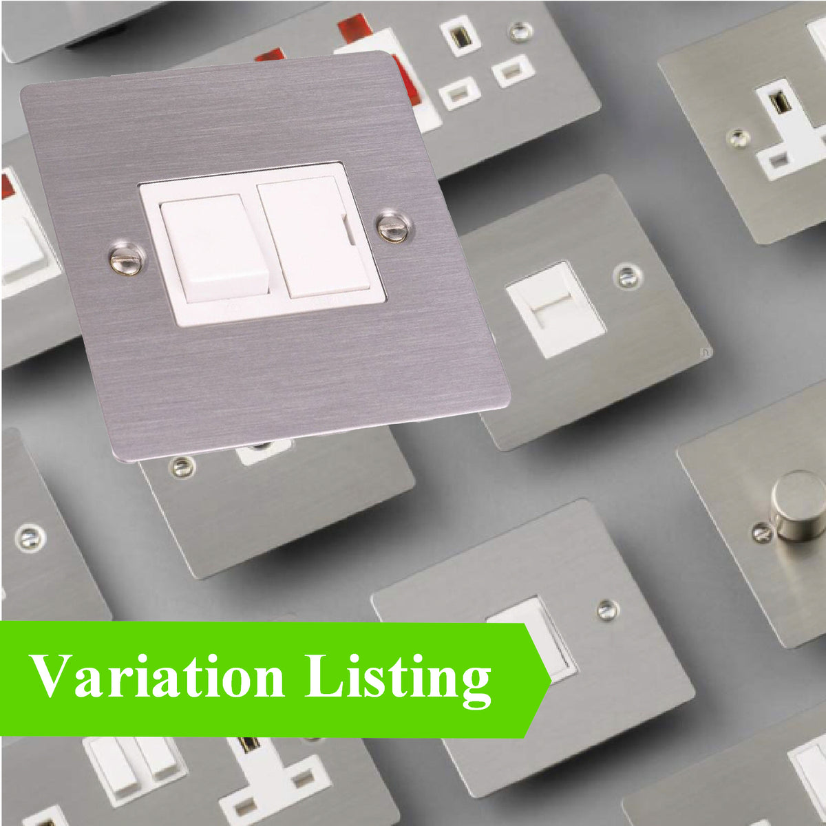 Electrical Flat Plate Satin Stainless Steel Sockets — Homesmart